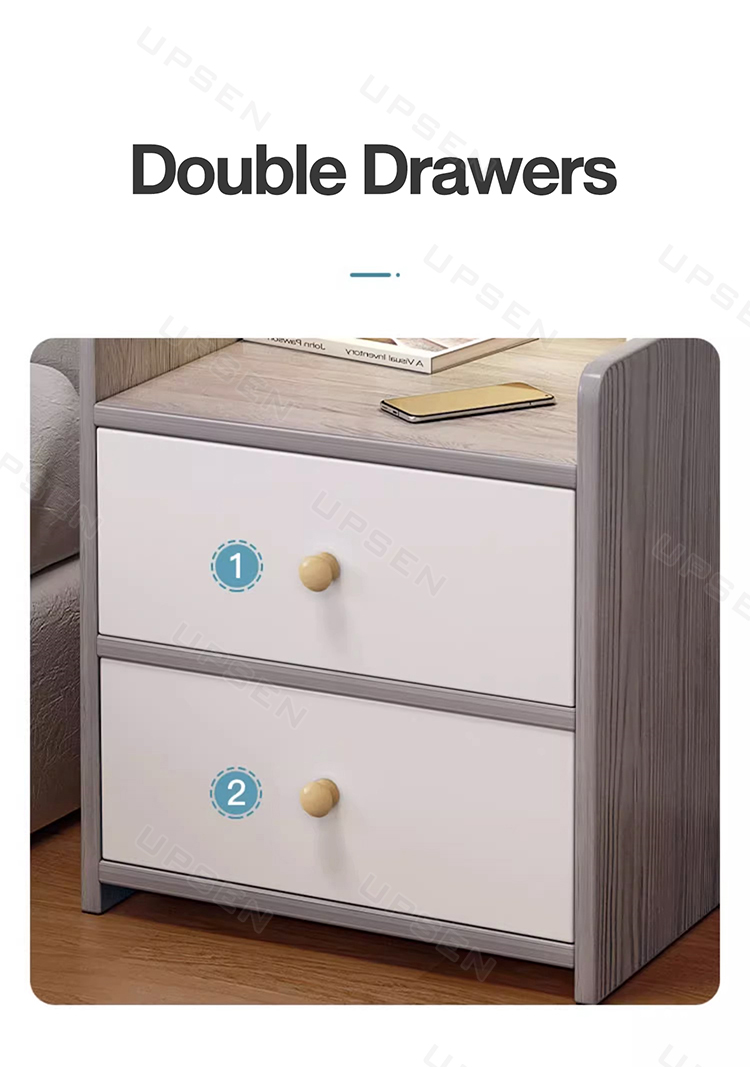【With Lock】Nordic Modern Wooden Bedside Table With Drawer Lock ...