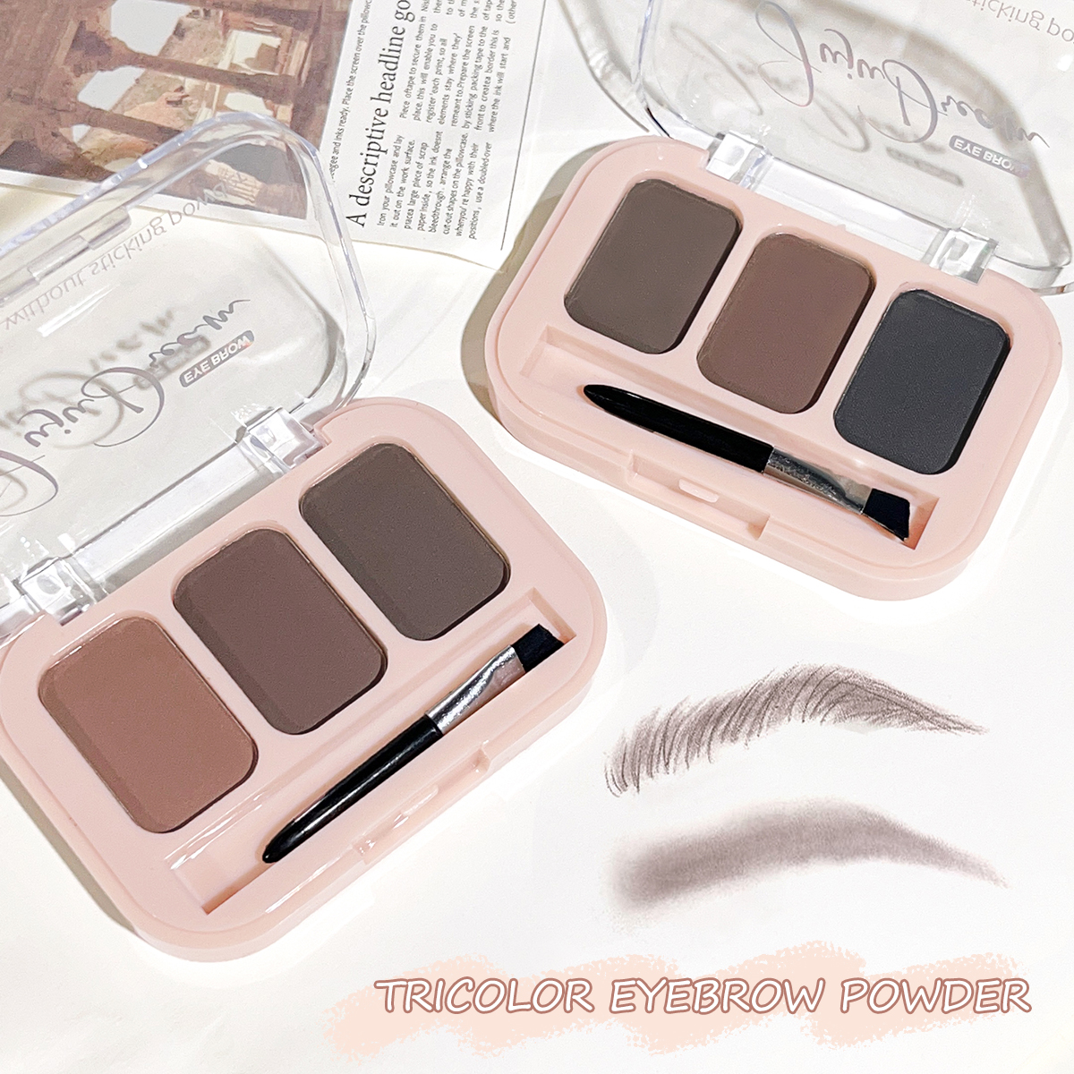 Three-color Eyebrow Powder Natural Long-Lasting Non-Fading Waterproof ...