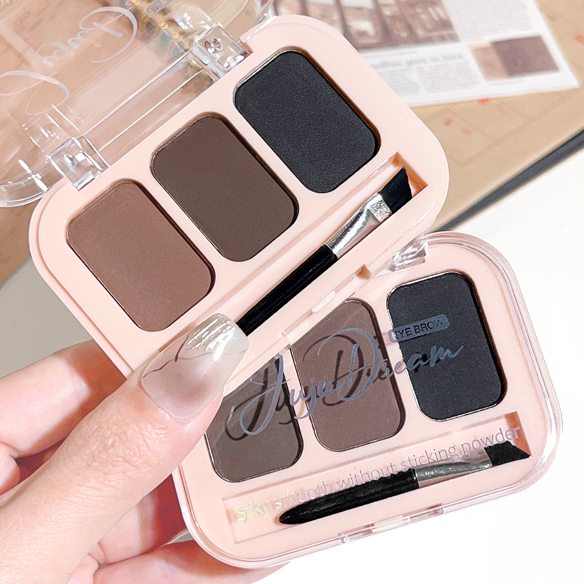 Three-color Eyebrow Powder Natural Long-Lasting Non-Fading Waterproof ...
