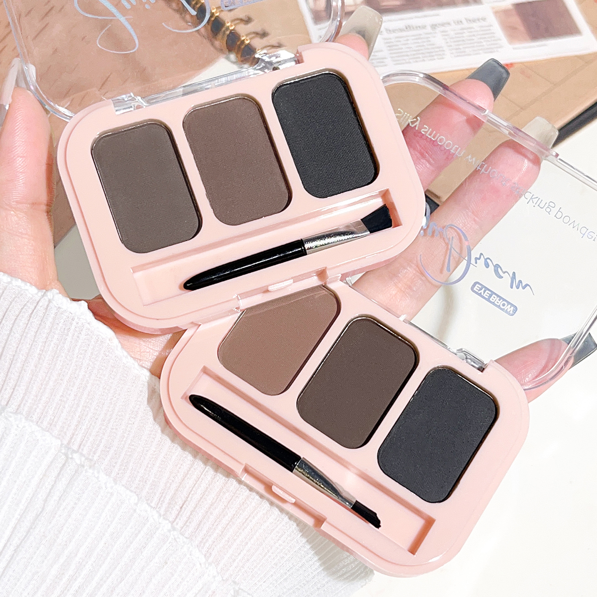 Three-color Eyebrow Powder Natural Long-Lasting Non-Fading Waterproof ...