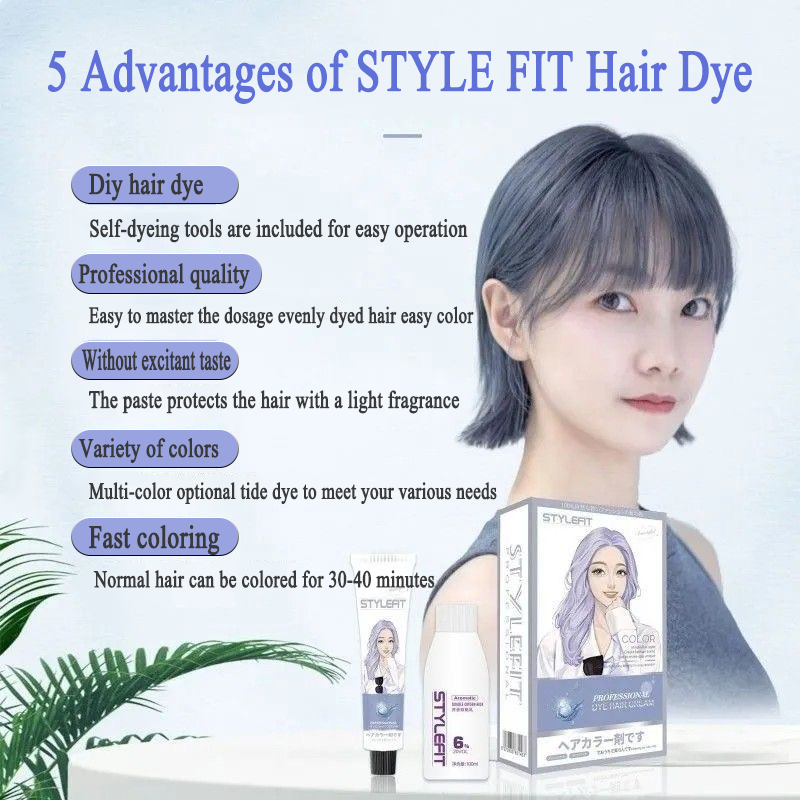 STYLEFIT Ash Blue Hair Color【100ml Hair Dye+100ml Oxidant】 | Shopee ...