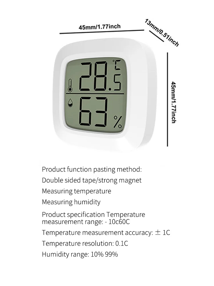 1pc Mini Electronic Temperature And Humidity Meter High Precision ...