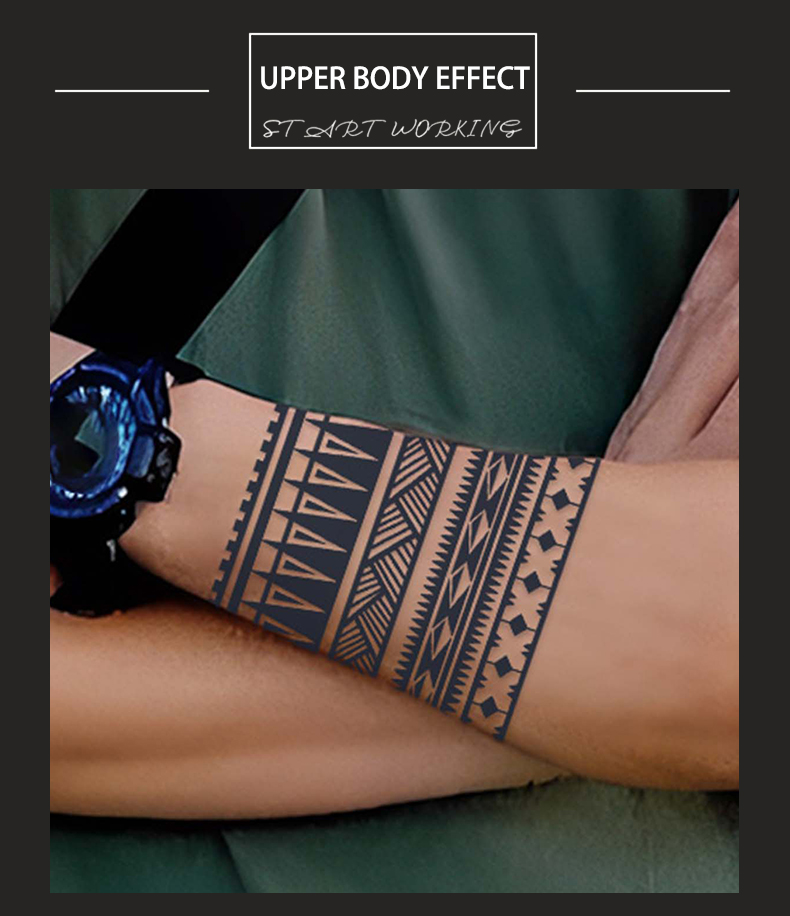 Geometric Arm Band Tattoo Durable Waterproof Temporary Unisex Design ...