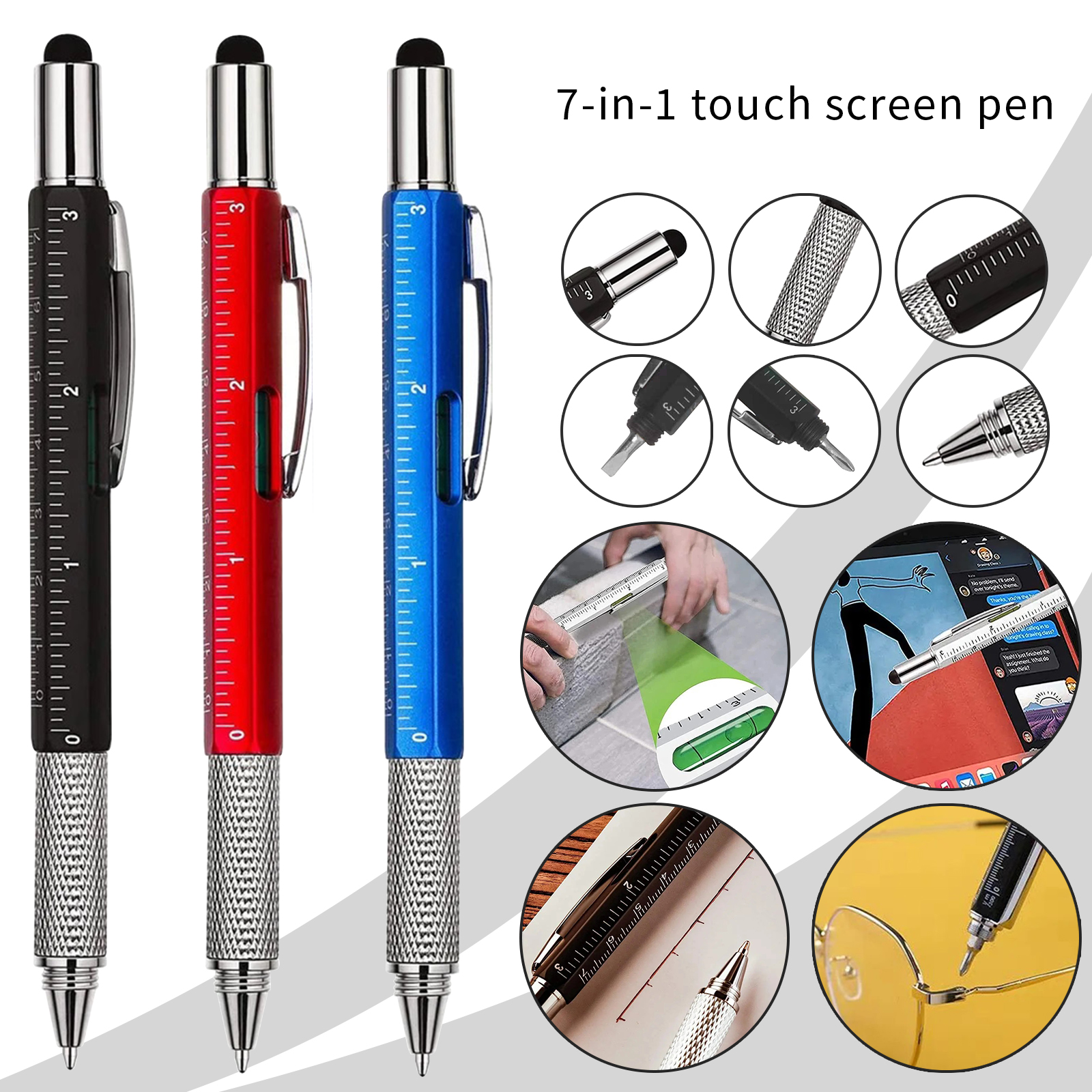 7 in1 Multifunction Ballpoint Pen Touch Screen Stylus With Modern ...