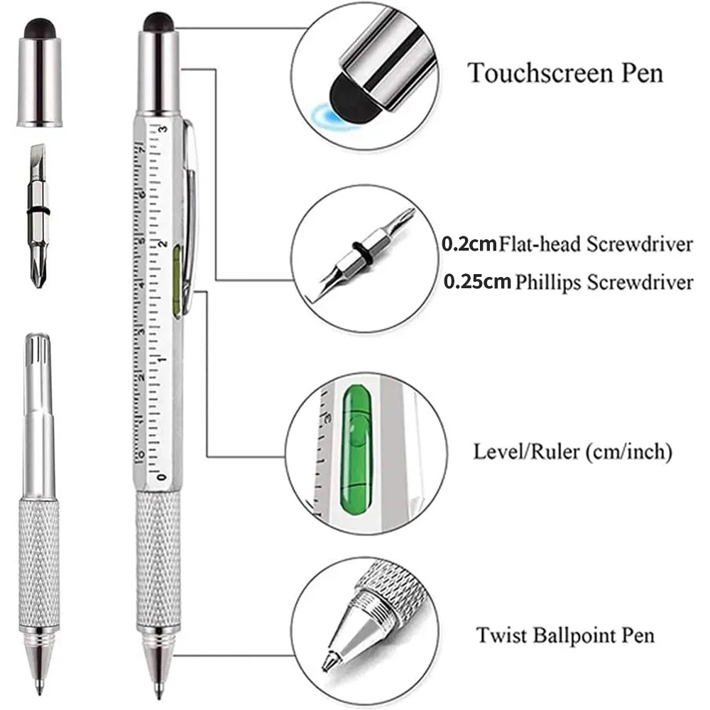 7 in1 Multifunction Ballpoint Pen Touch Screen Stylus With Modern ...