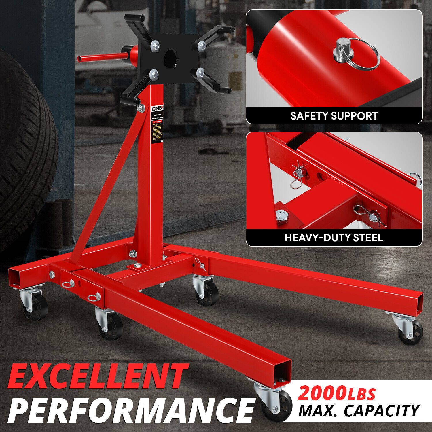 1000 -2000LBS Engine Stand 360 Degree Racing Engine Overturn Bracket Stand Maintenance Equipment ...