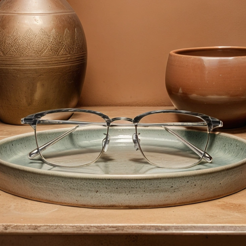 Japanese style 150mm large size titanium narrow square eyeglasses frame ...