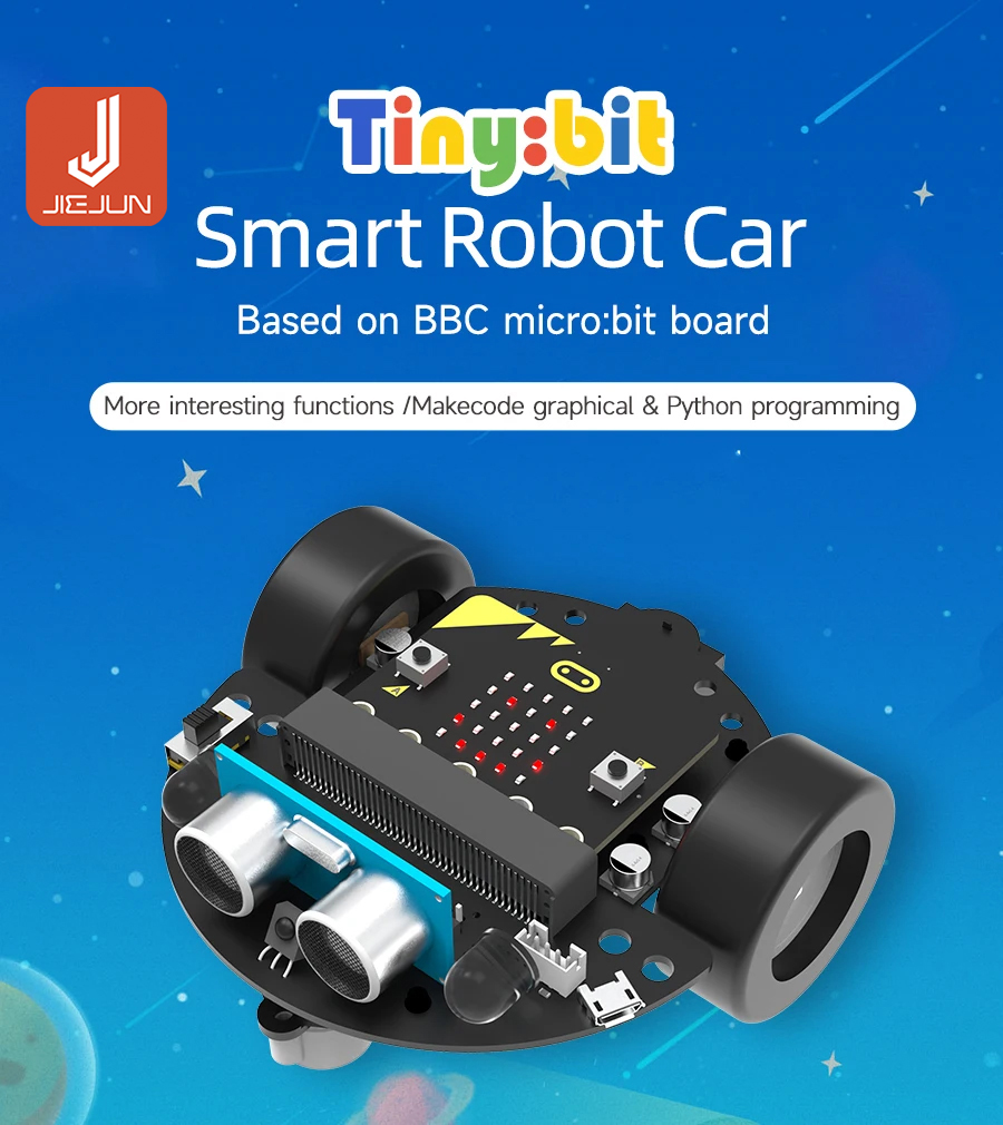 Microbit V2 Mini Smart Robot Car Kit Line-tracking Obstacle Avoidance Support Python Programming ...