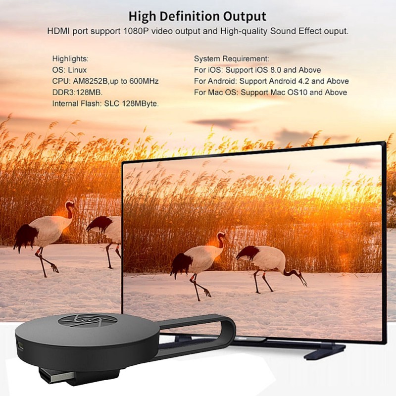 G2 4K Wireless HDMI Dongle Google Chrome Cast AnyCast We Cast / HDMI ...