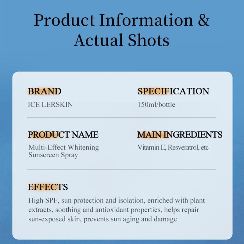 ICE LERSKIN Sunscreen Spray Multi-Effect Whitening, All-day Sun ...