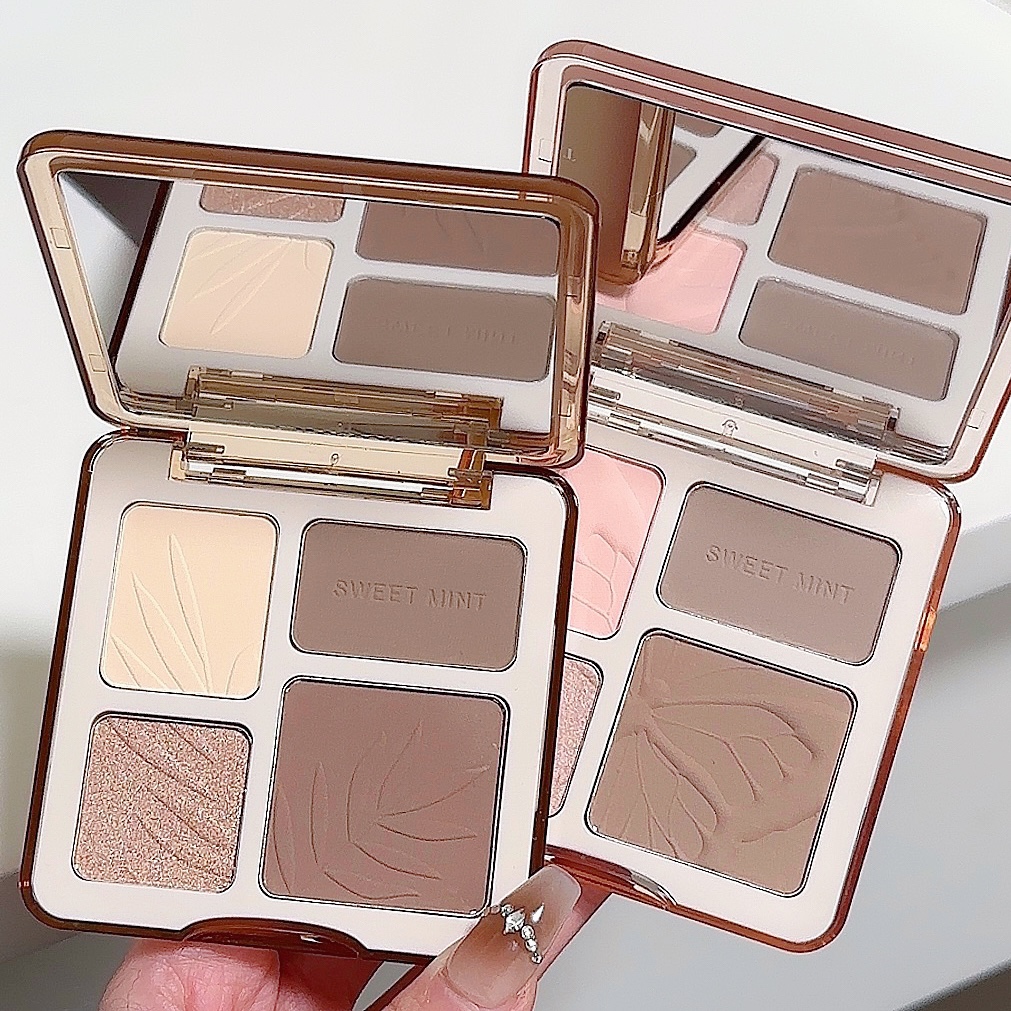 SWEET MINT 4 Colors Shimmer Highlighter Powder Contour Bronzer Makeup ...