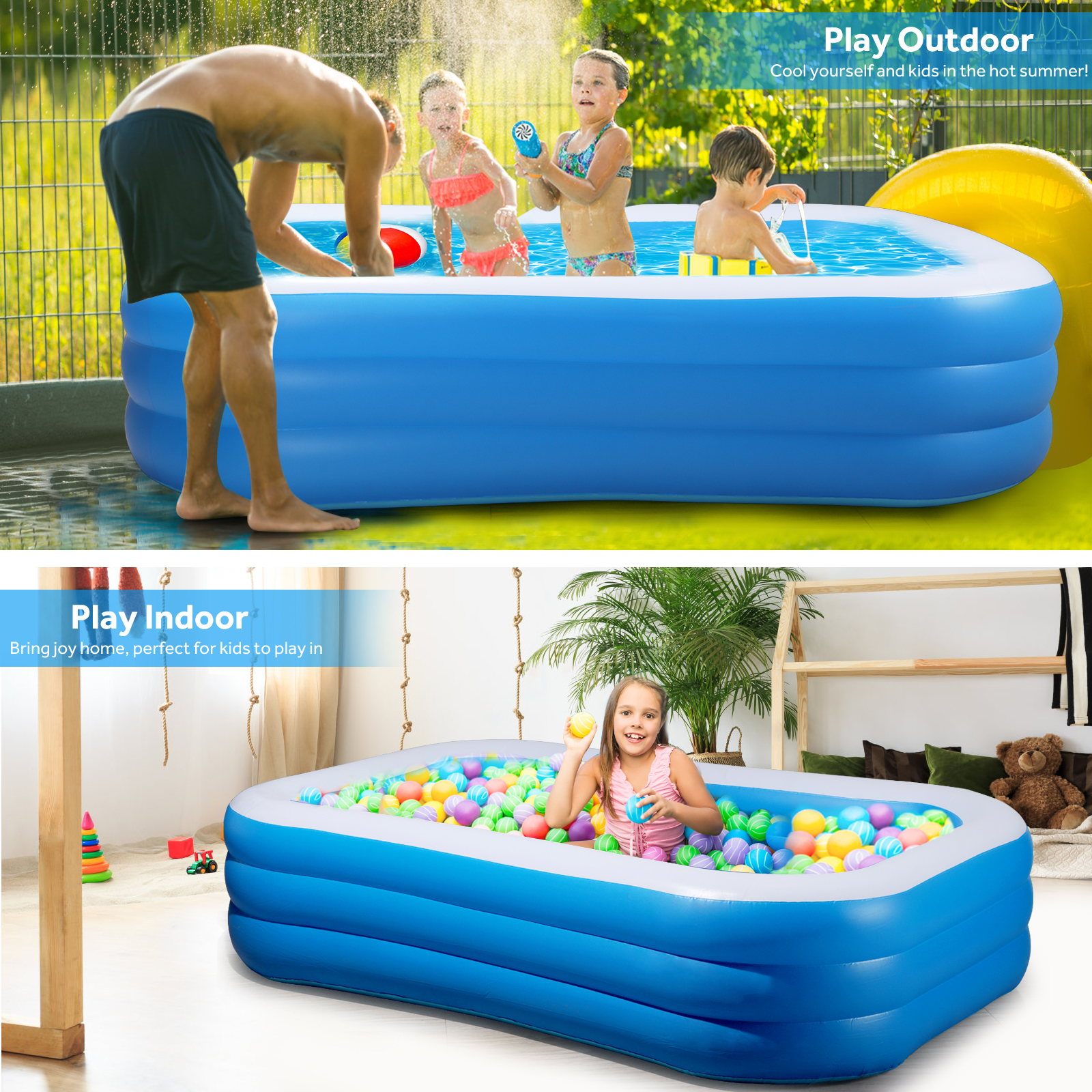 Yowxii Portable Big Inflatable Swimming Pool For Kids/Baby With Air ...