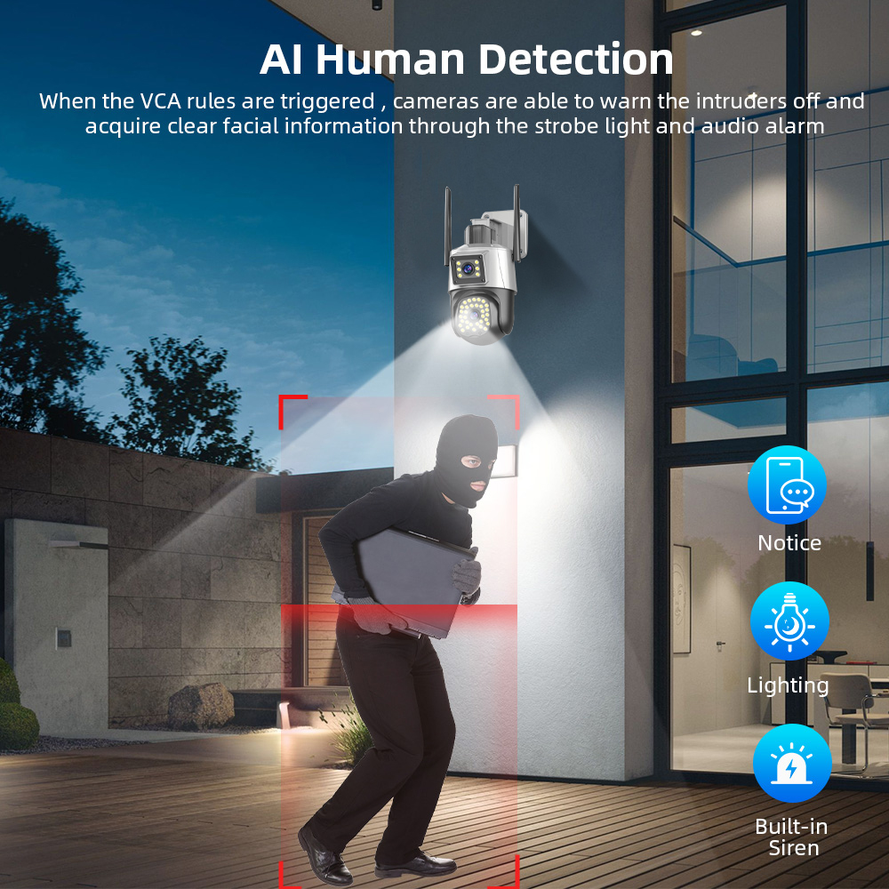 LLSEE YOOSEE 8MP 4K Dual Lens Wireless CCTV Outdoor Waterproof Home ...