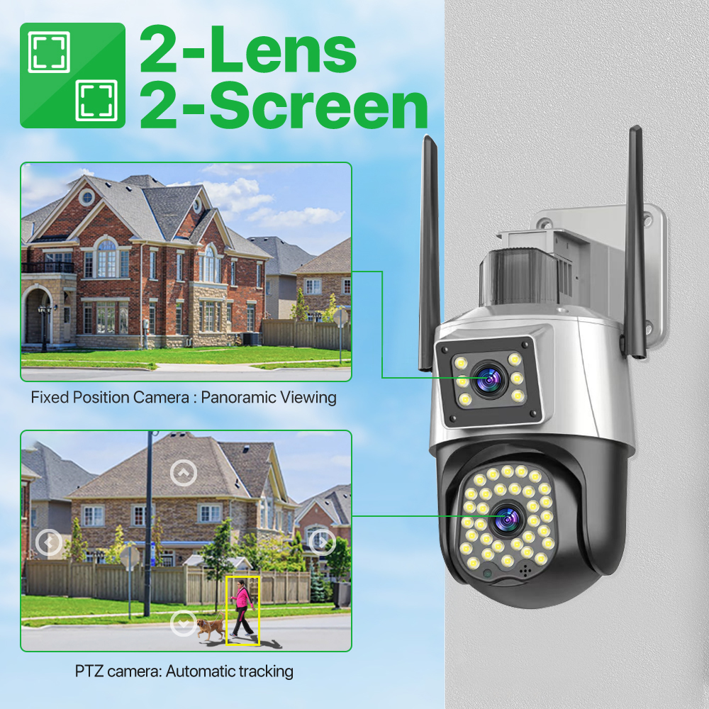 LLSEE YOOSEE 8MP 4K Dual Lens Wireless CCTV Outdoor Waterproof Home ...