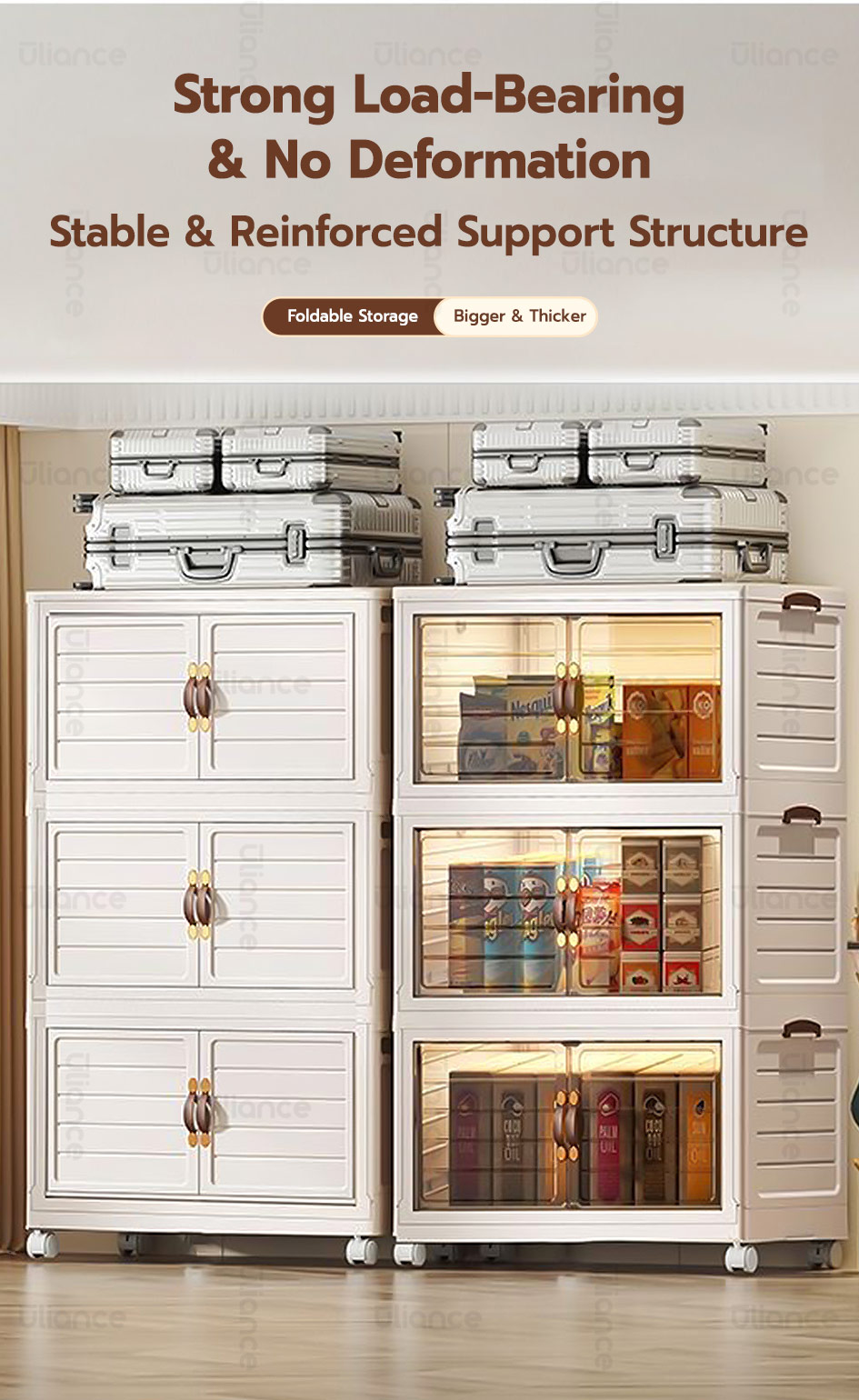 Uliance 40-65cm(W) 2/3/4/5/6 Layers Foldable Storage Cabinet Double ...