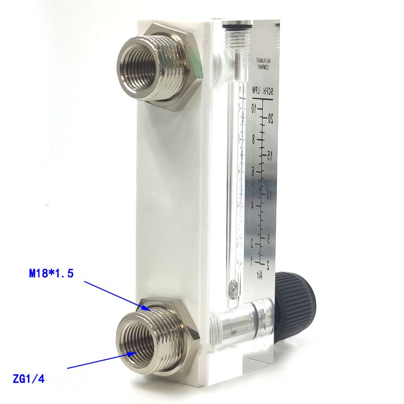 PMMA Gas Flowmeter Air Flow Meter 1/4" BSP Female Square Panel Type Rotameter Liquid -6T 0.1-0 ...