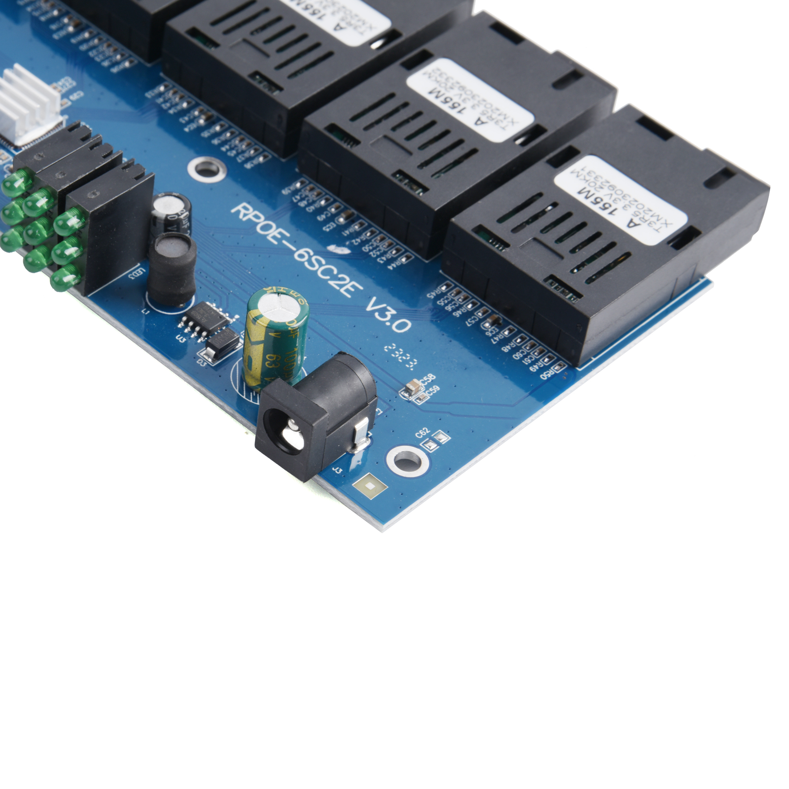 100M PCBA Board Fiber Optic Media Converter 2 RJ45 to 6 SC Optic ...