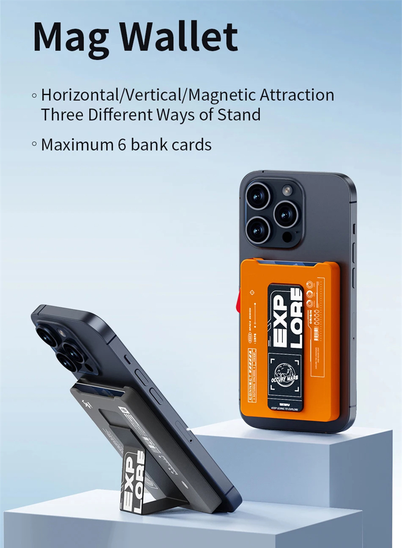 WIWU Magnetic Wallet iPhone Wallet with Adjustable Stand for iPhone 15/ ...
