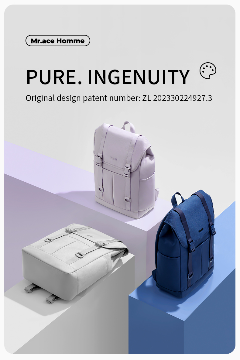 Mr.ace Homme 2741 Pure Color Series Laptop Backpack Waterproof Bag ...