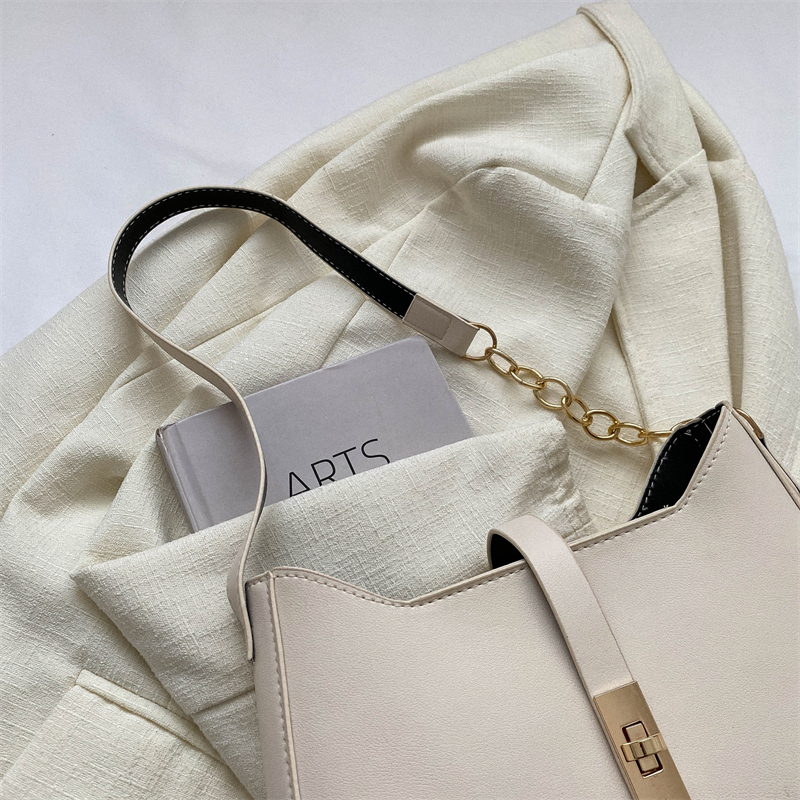 1 PC Fashion Leisure PU Leather Solid Color Lock Closure Zipper Style ...