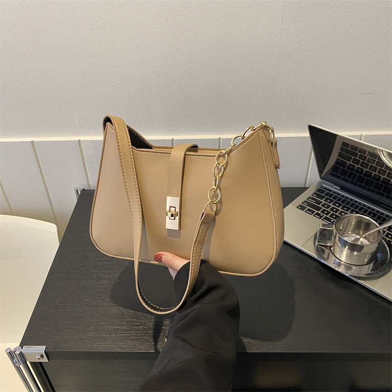 1 PC Fashion Leisure PU Leather Solid Color Lock Closure Zipper Style ...