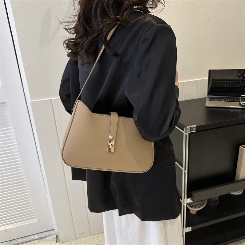 1 PC Fashion Leisure PU Leather Solid Color Lock Closure Zipper Style ...