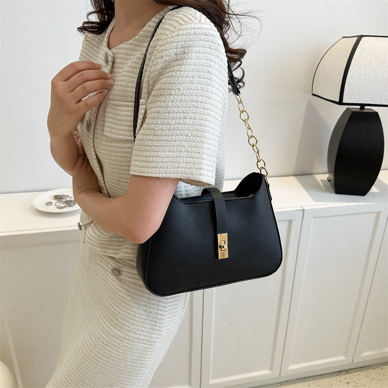 1 PC Fashion Leisure PU Leather Solid Color Lock Closure Zipper Style ...