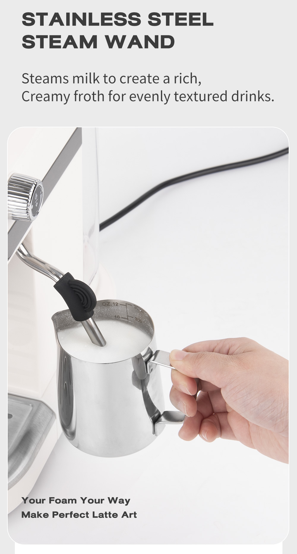 Simplus Espresso Coffee Maker Machine With Milk Frother Wand Coffee ...