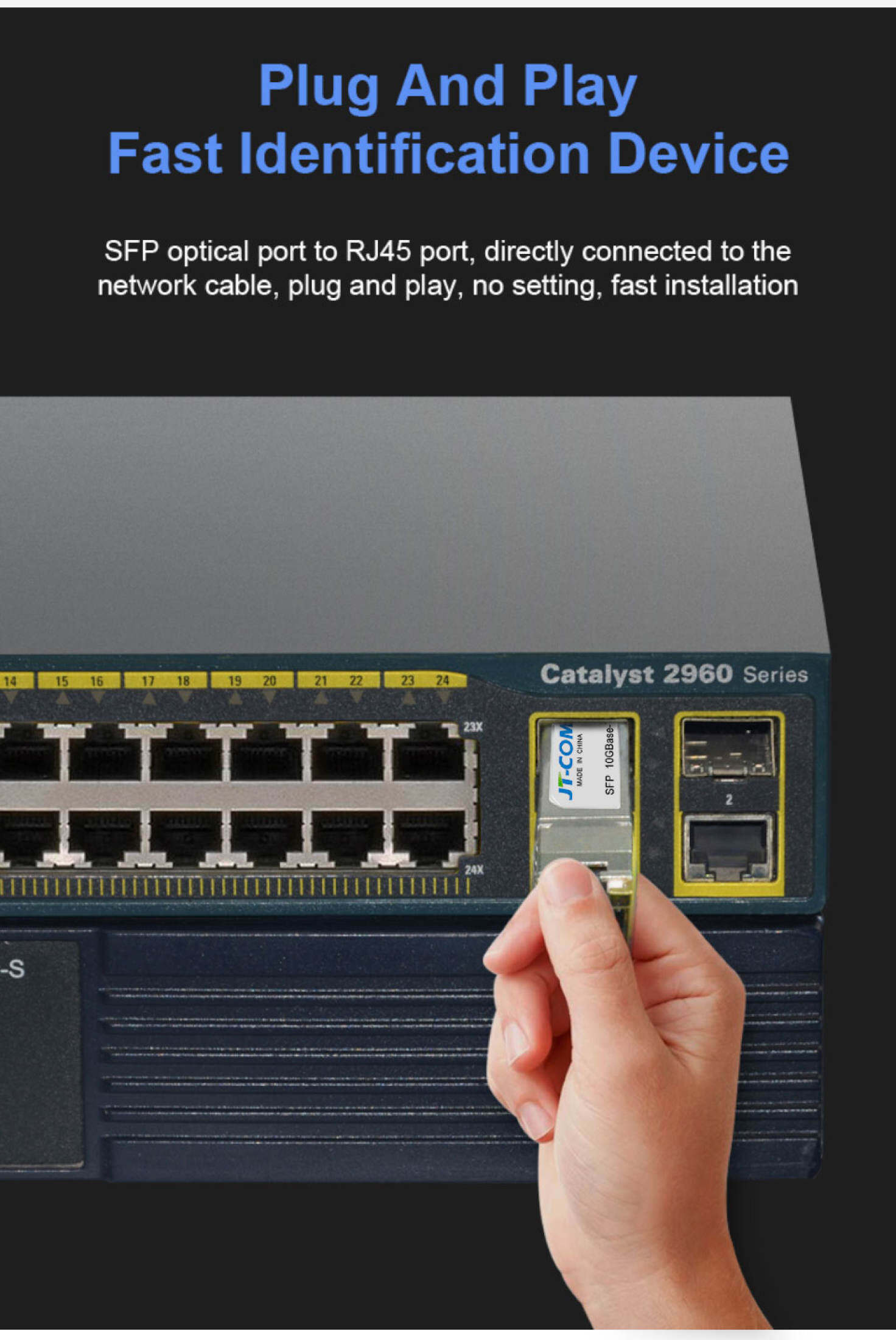 JT-COM 10G SFP+ to RJ45 Ethernet Copper SFP Transceiver, RJ45 to SFP+ ...