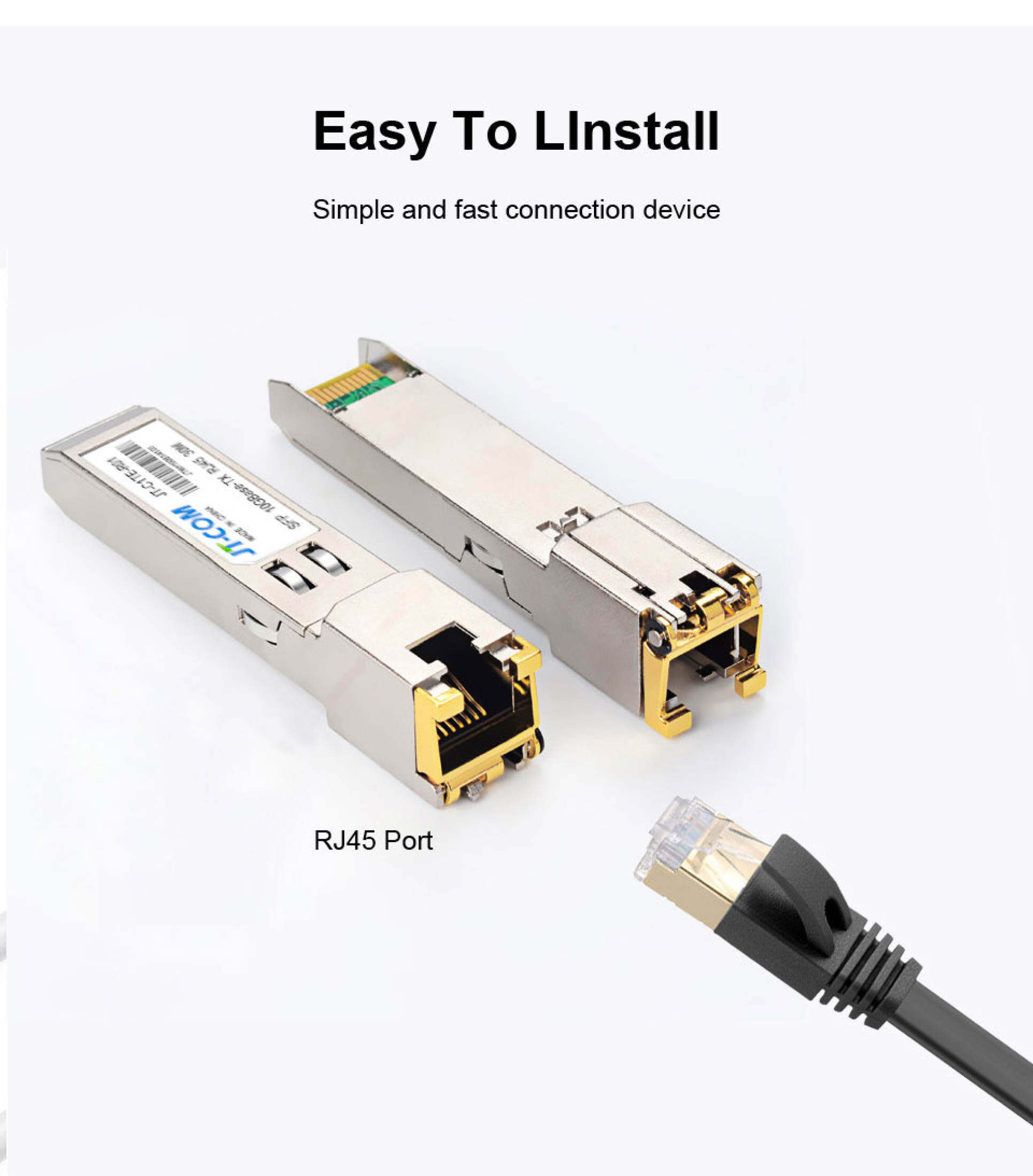 JT-COM 10G SFP+ to RJ45 Ethernet Copper SFP Transceiver, RJ45 to SFP+ ...
