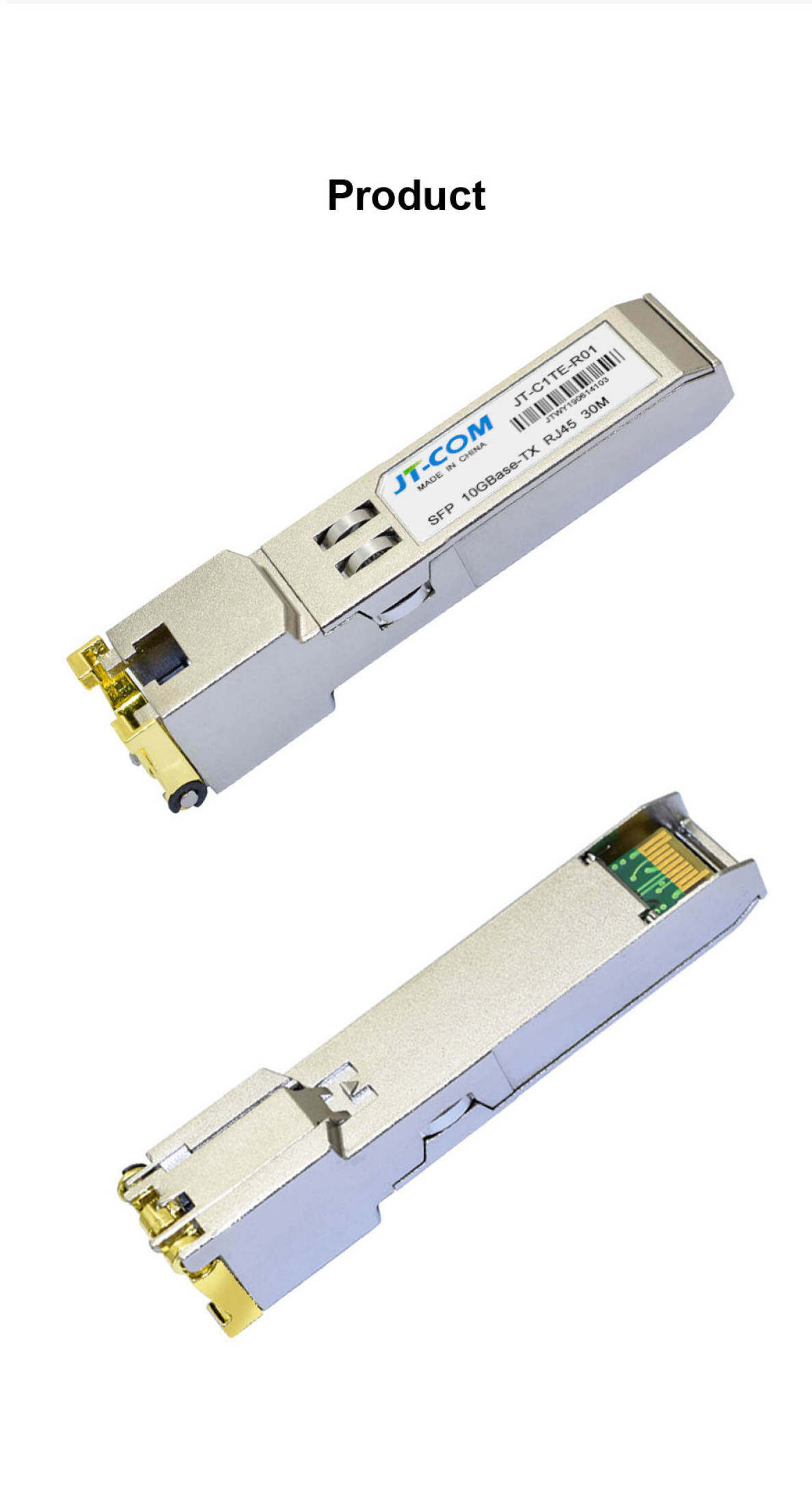 JT-COM 10G SFP+ to RJ45 Ethernet Copper SFP Transceiver, RJ45 to SFP+ ...