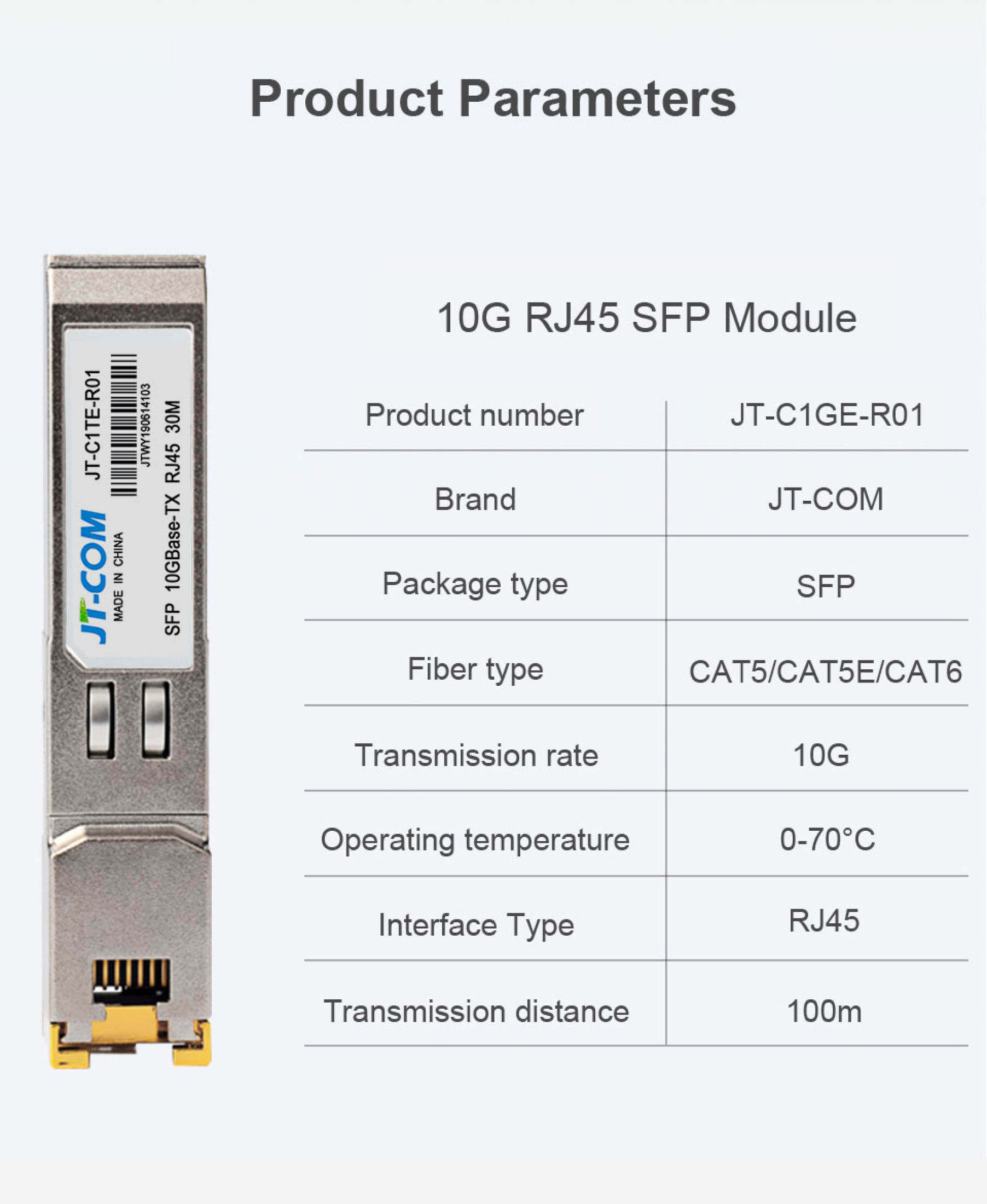 JT-COM 10G SFP+ to RJ45 Ethernet Copper SFP Transceiver, RJ45 to SFP+ ...