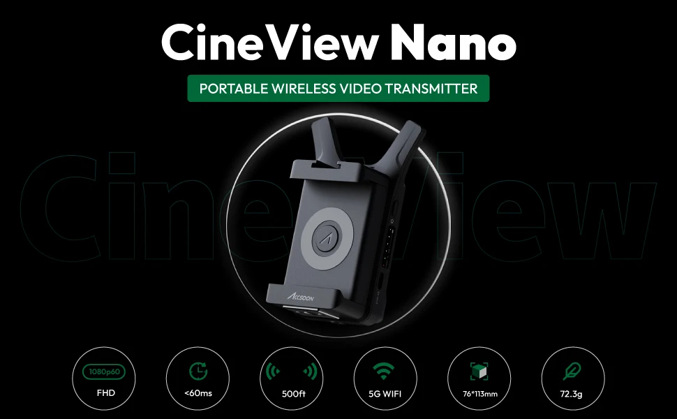 Accsoon CineView Nano Mini Wireless Video Transmitter with Phone Clamp ...