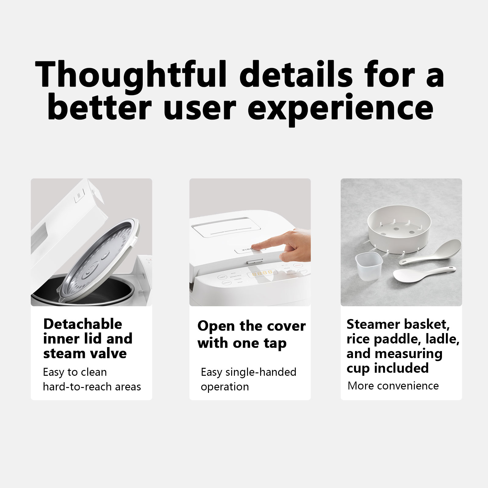 Xiaomi 3L Smart Multifunctional Rice Cooker Global Version APP Controls ...