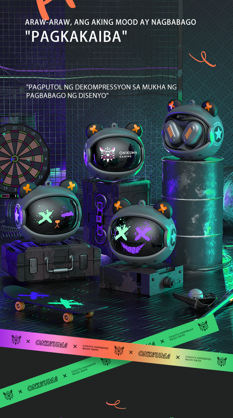 Onikuma T20 Wireless Earphones Gamer Headset Waterproof TWS Noise ...