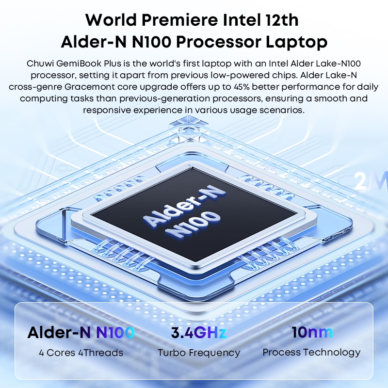 2025CHUWI 15.6" GemiBook Plus Laptop Intel N100 Graphics for 12th Gen ...