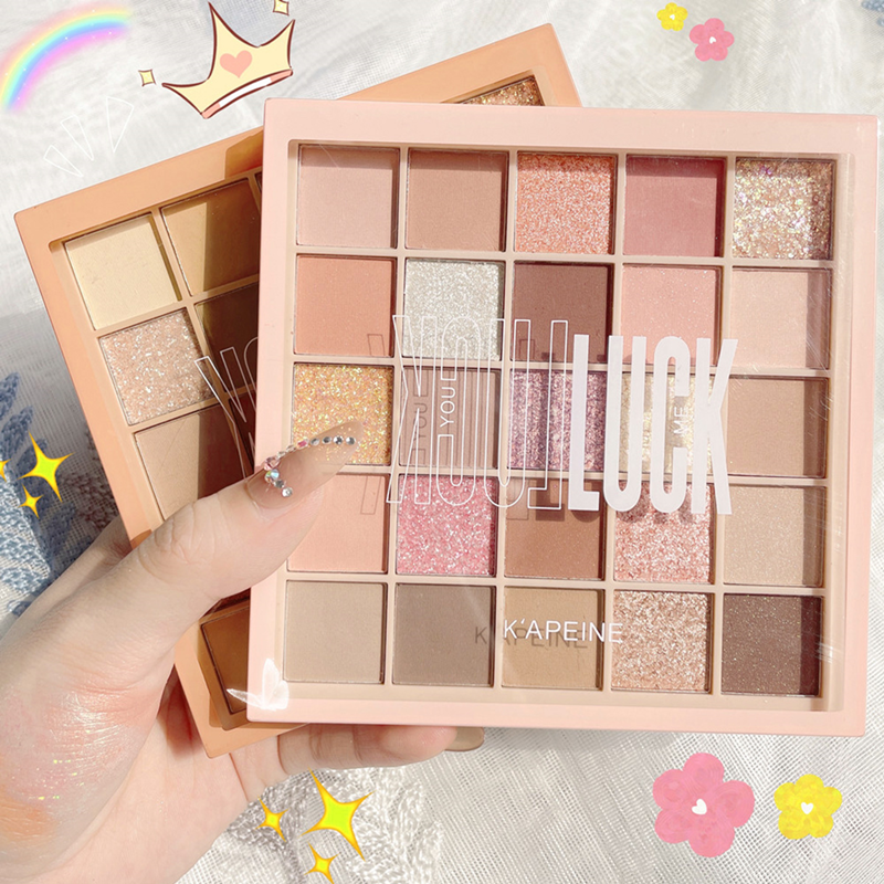 25 Color Eye Shadow Plate Matte Pearlescent Earth Color Shiny and Hard ...