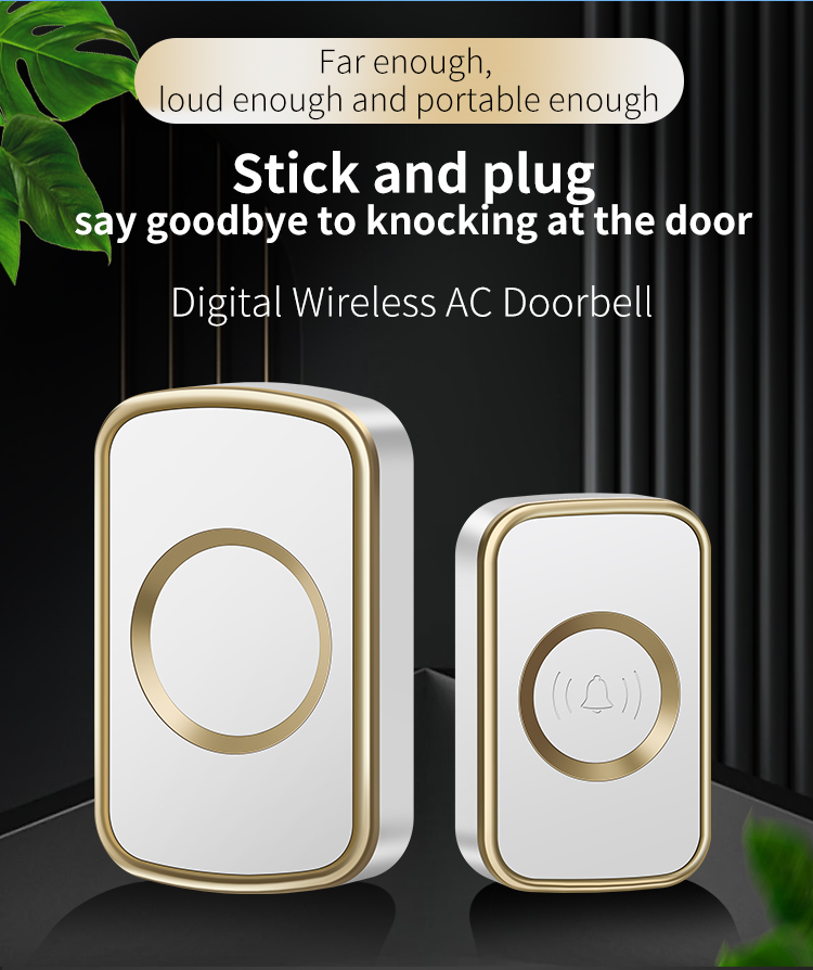 Smart Ac Power Wireless Doorbell EU Plug Waterproof Home Call Bell ...