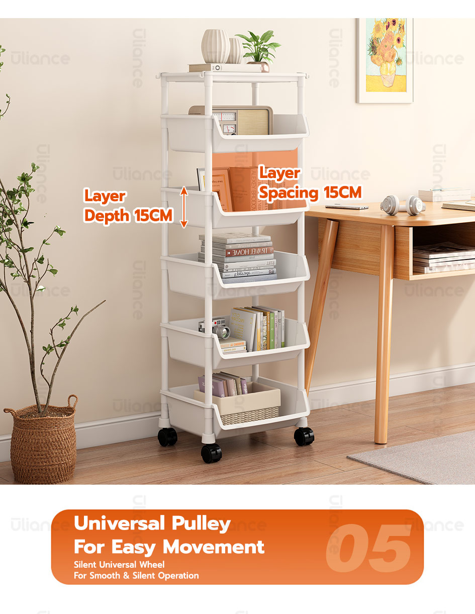 Uliance Layer Moving Rack Kitchen Storage Shelf Wall Cabinets Home ...