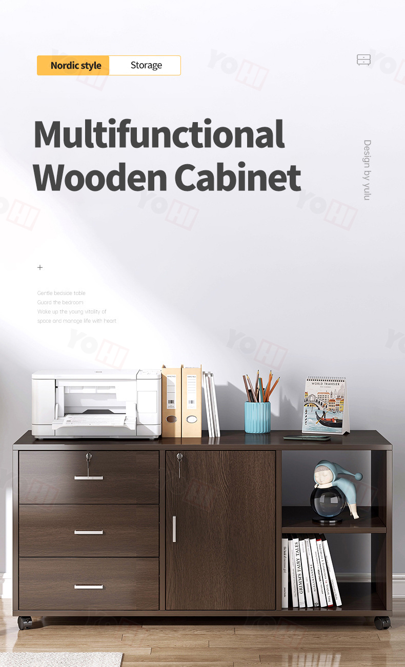 【With Lock】Printer Cabinet Office File Cabinet With Lock Printer Moving ...