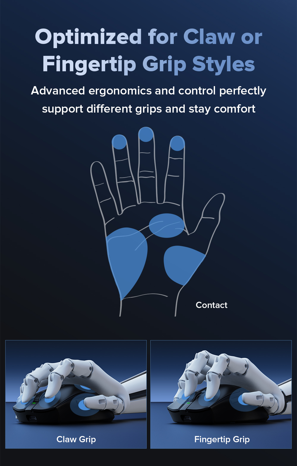 Delux M600 Series Wired & Wireless Rechargeable Gaming Mouse DPI MAX ...