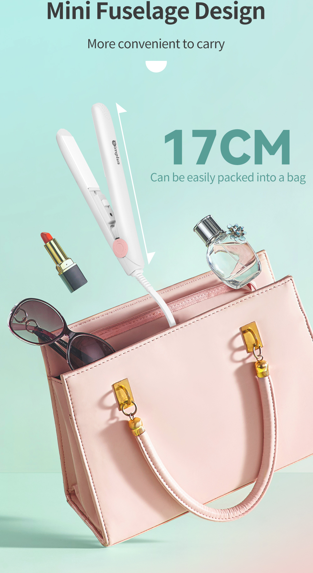 Simplus Mini Hair Straightener And Curler Iron Portable Perfect for All ...
