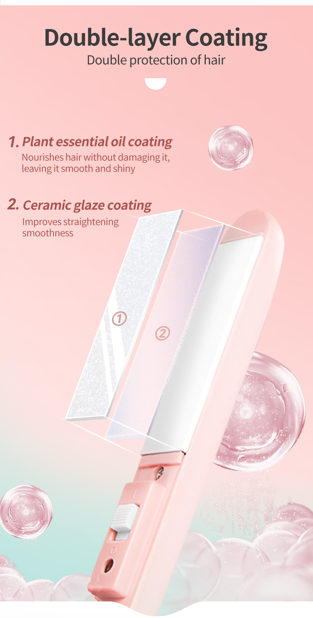 Simplus Mini Hair Straightener And Curler Iron Portable Perfect for All ...