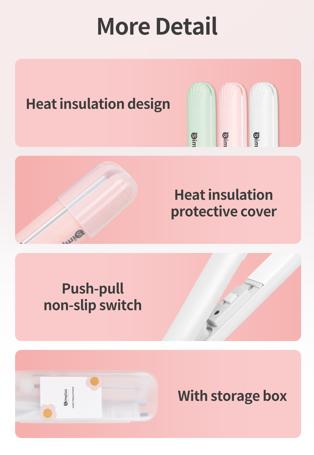 Simplus Mini Hair Straightener And Curler Iron Portable Perfect for All ...