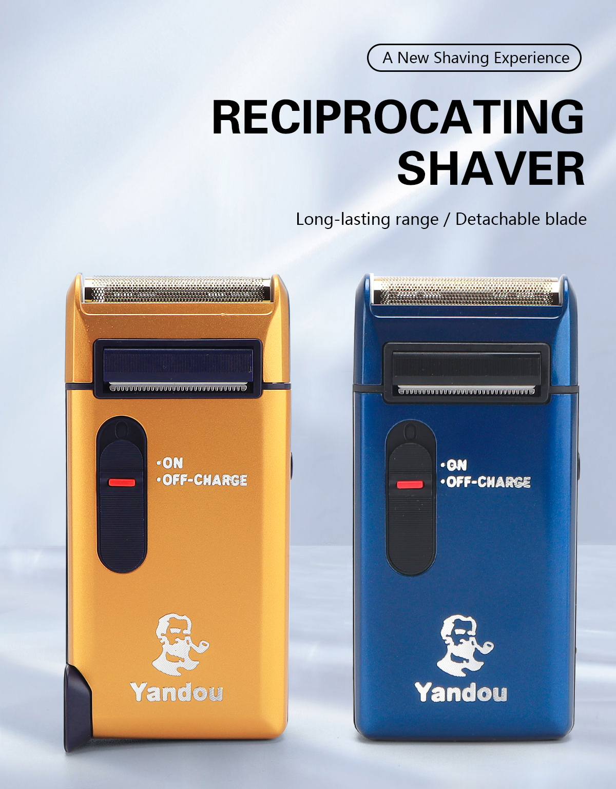 Men's retro electric shaver, rechargeable men's gold foil shaver ...