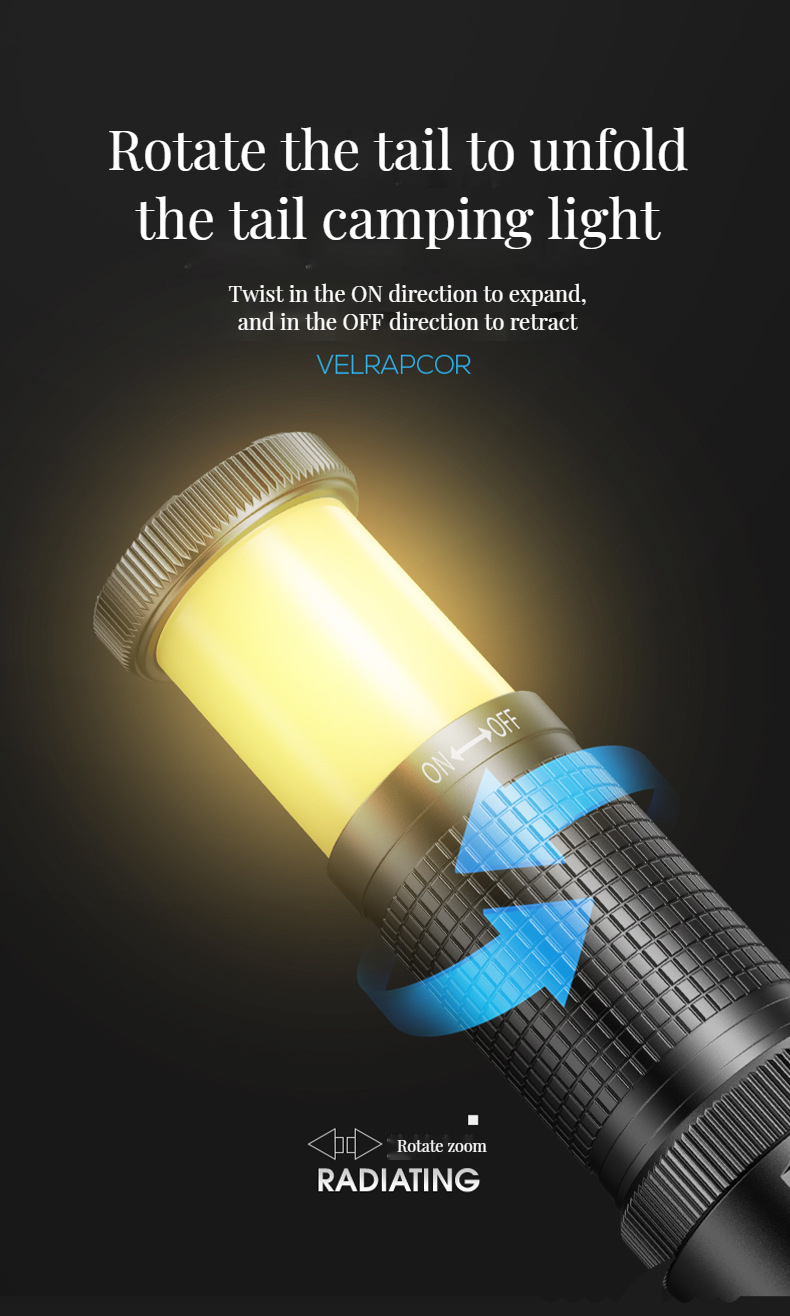 New multifunctional white laser strong light flashlight Type-C ...
