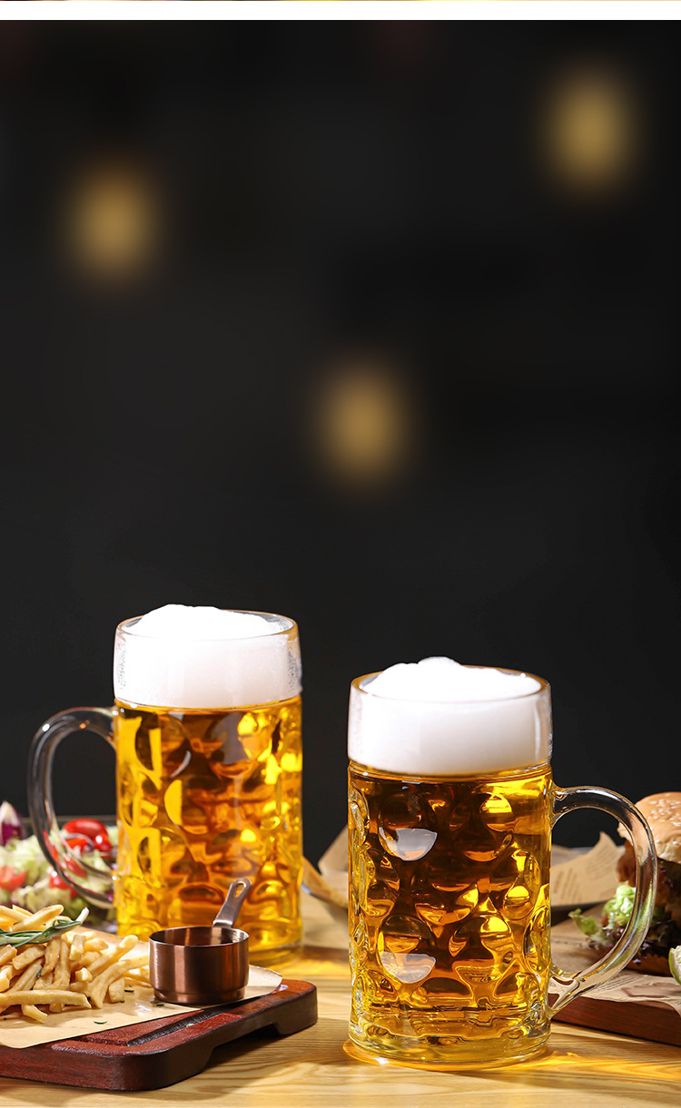 【1200ml】Beer Mug Large Thickened Super Large-capacity With Handle Draft ...