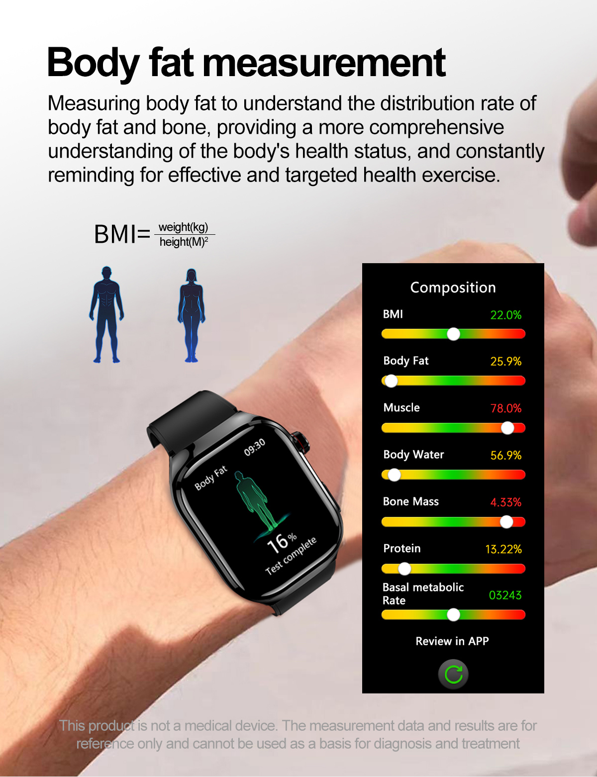 New TK16 Smartwatch Micro Examination Bluetooth Call ECG Body Fat ...