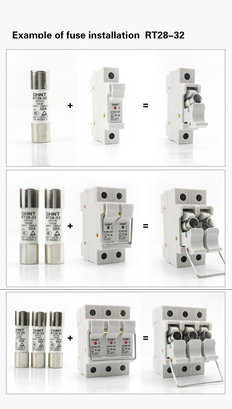Chint fuse core RT28-32 fuse link 6A16A32A plug-in fuse RO15 household ...