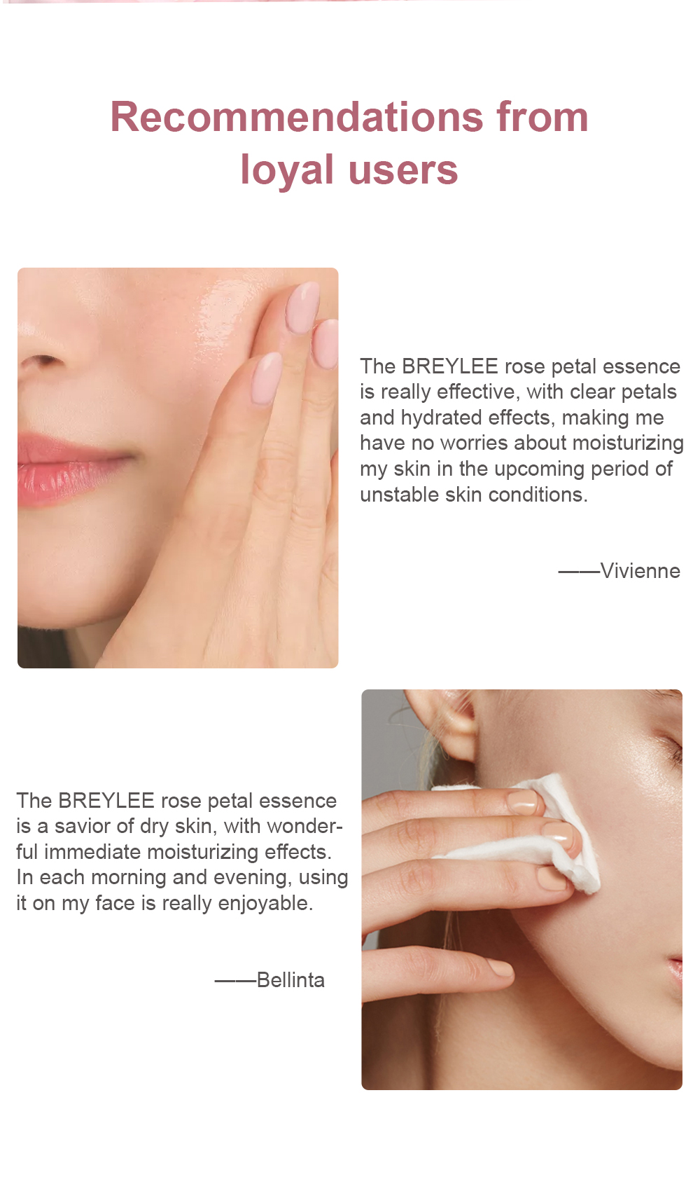 BREYLEE Rose Water Toner Moisturizer Serum Skincare Hydrating Essence ...